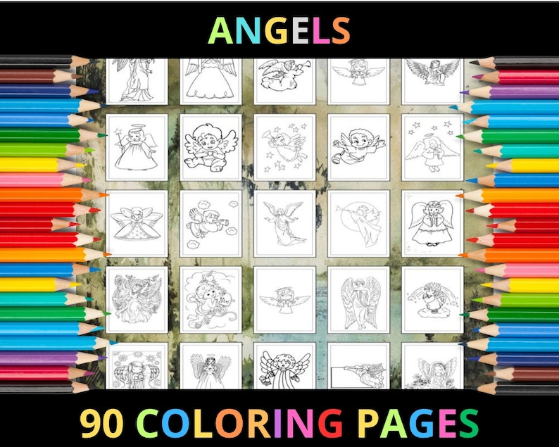 Printable Angels Coloring Pages for Kids and Adults | 90 Pages ...
