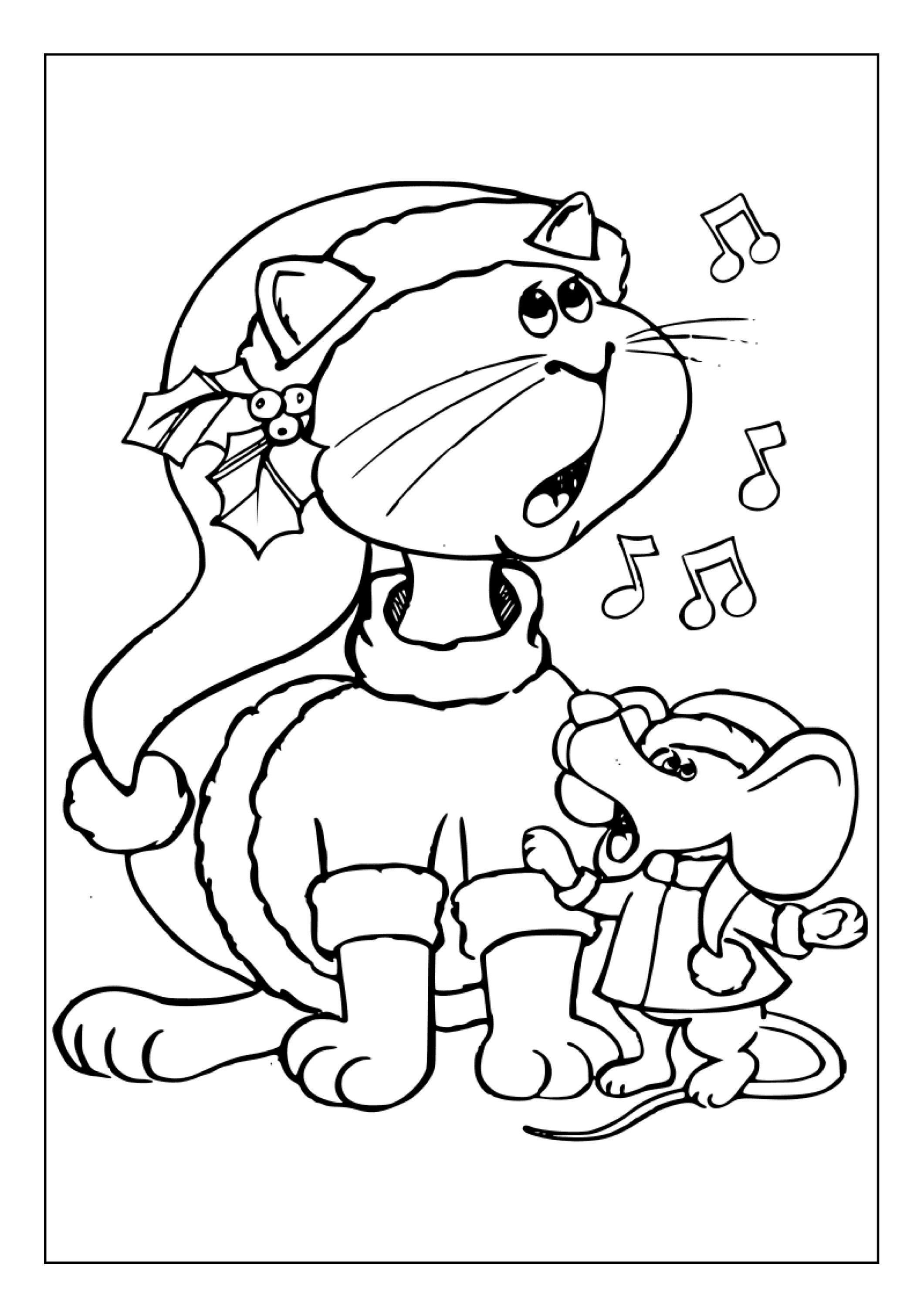 Printable Christmas Cat Coloring Pages for Kids & Adults | 90 Pages ...