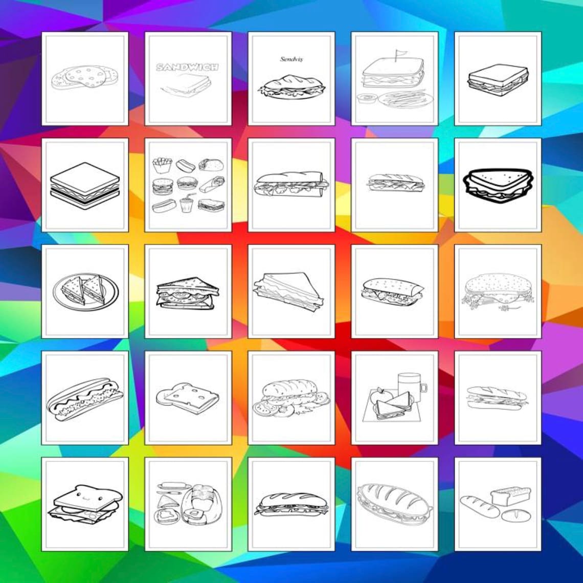 Printable Delicious Sandwich Coloring Pages for Kids & Adults | 90 ...