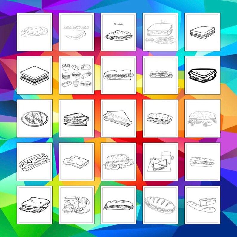 Printable Delicious Sandwich Coloring Pages for Kids & Adults | 90 ...