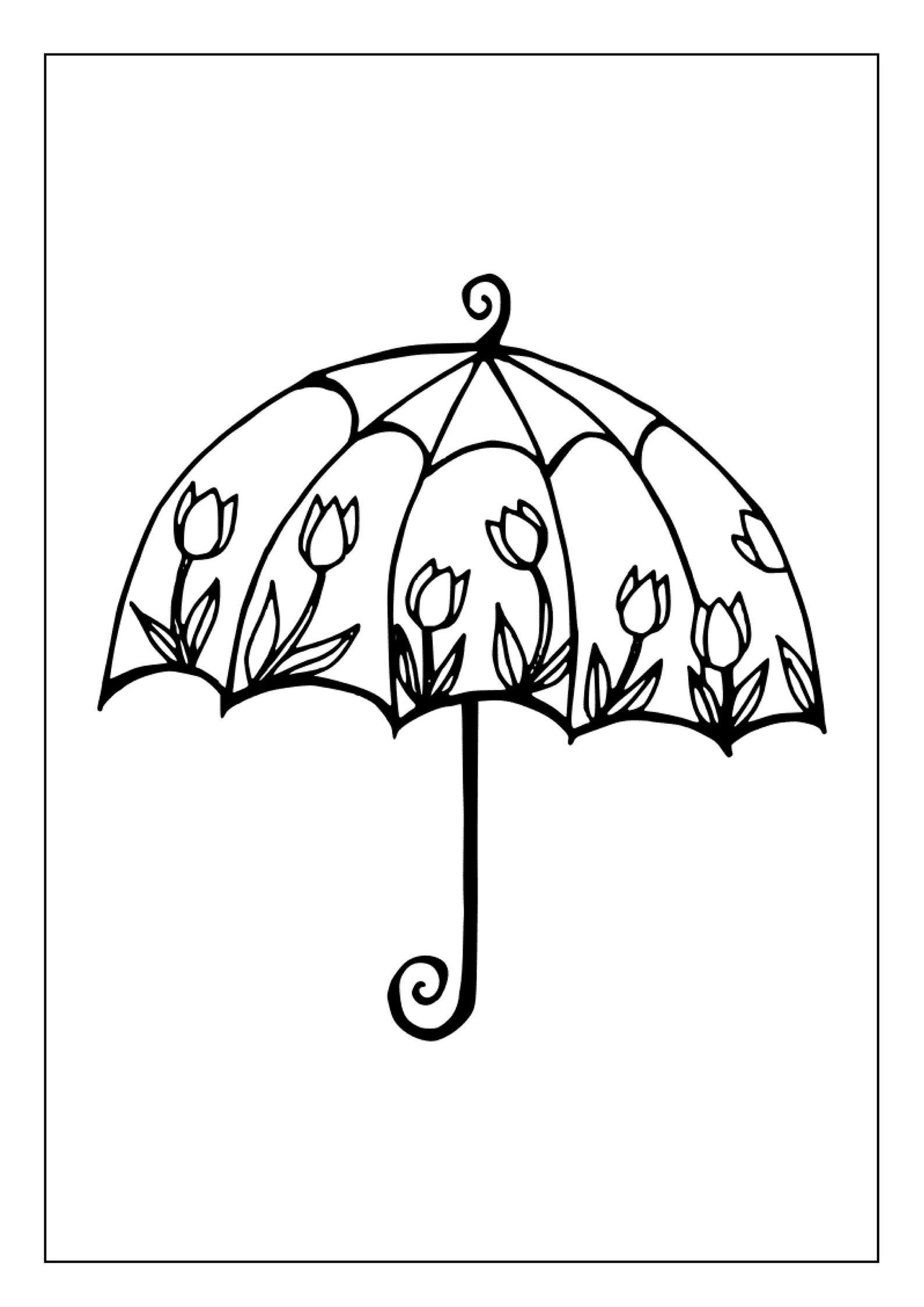 Printable Umbrella Coloring Pages for Kids & Adults 25 Pages Instant ...