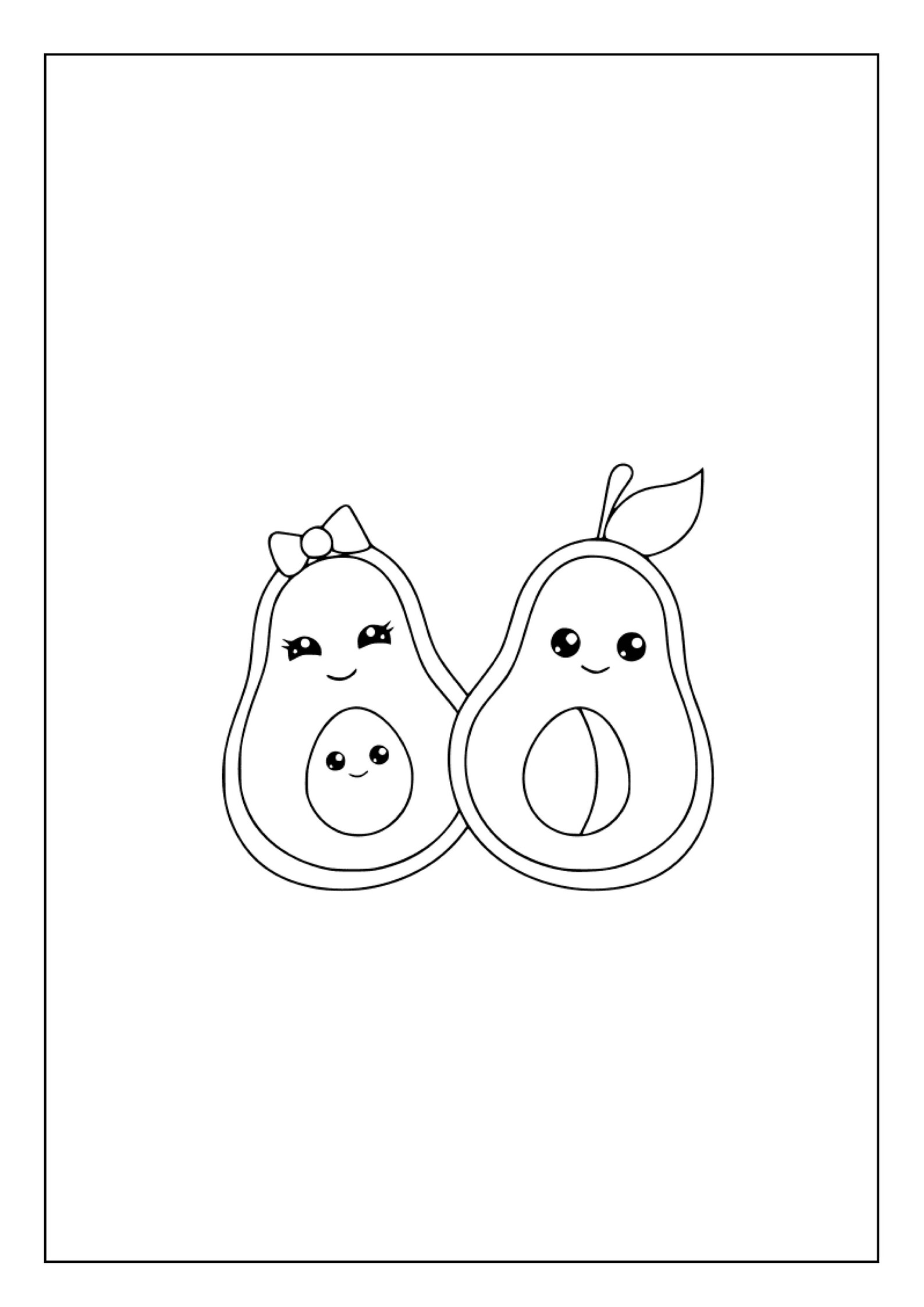 Printable Avocado Coloring Pages for Kids & Adults | 35 Pages | Instant ...