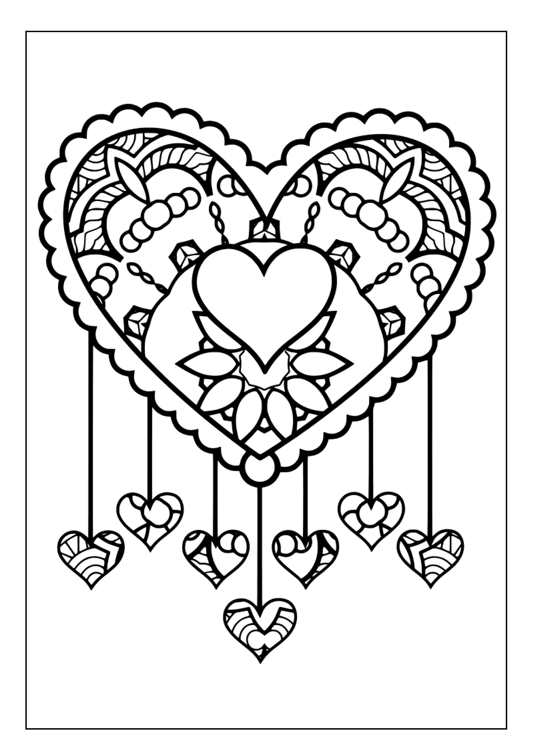 Printable Hearts Coloring Pages for Kids and Adults | 80 Pages ...