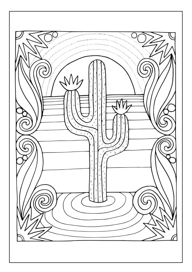 Printable Sunset Coloring Pages for Kids and Adults 50 Pages Instant ...