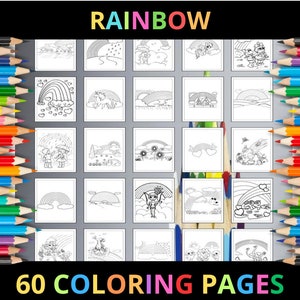 Printable Rainbow Coloring Pages for Kids and Adults | 60 Pages ...