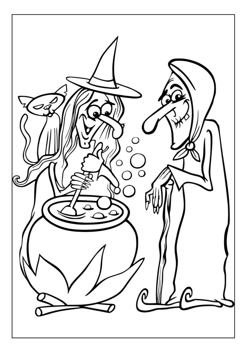 Printable Halloween Witch Coloring Pages for Kids and Adults | 90 Pages ...