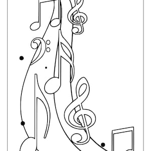 Printable Music Notes Coloring Pages for Kids and Adults | 80 Pages ...
