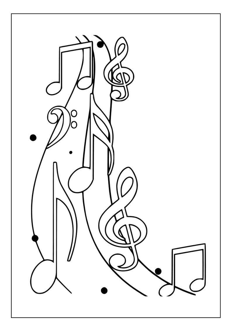 Printable Music Notes Coloring Pages for Kids and Adults | 80 Pages ...