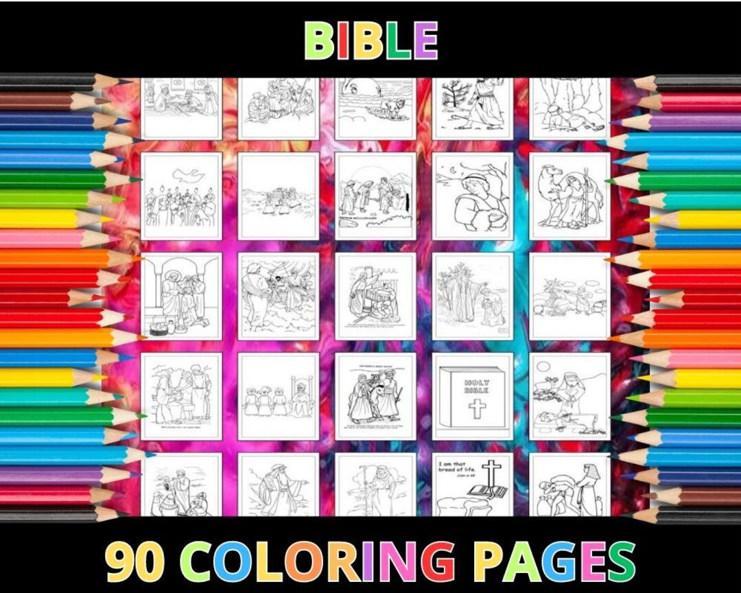 Printable Bible Coloring Pages for Kids & Adults | 90 Pages | Instant ...