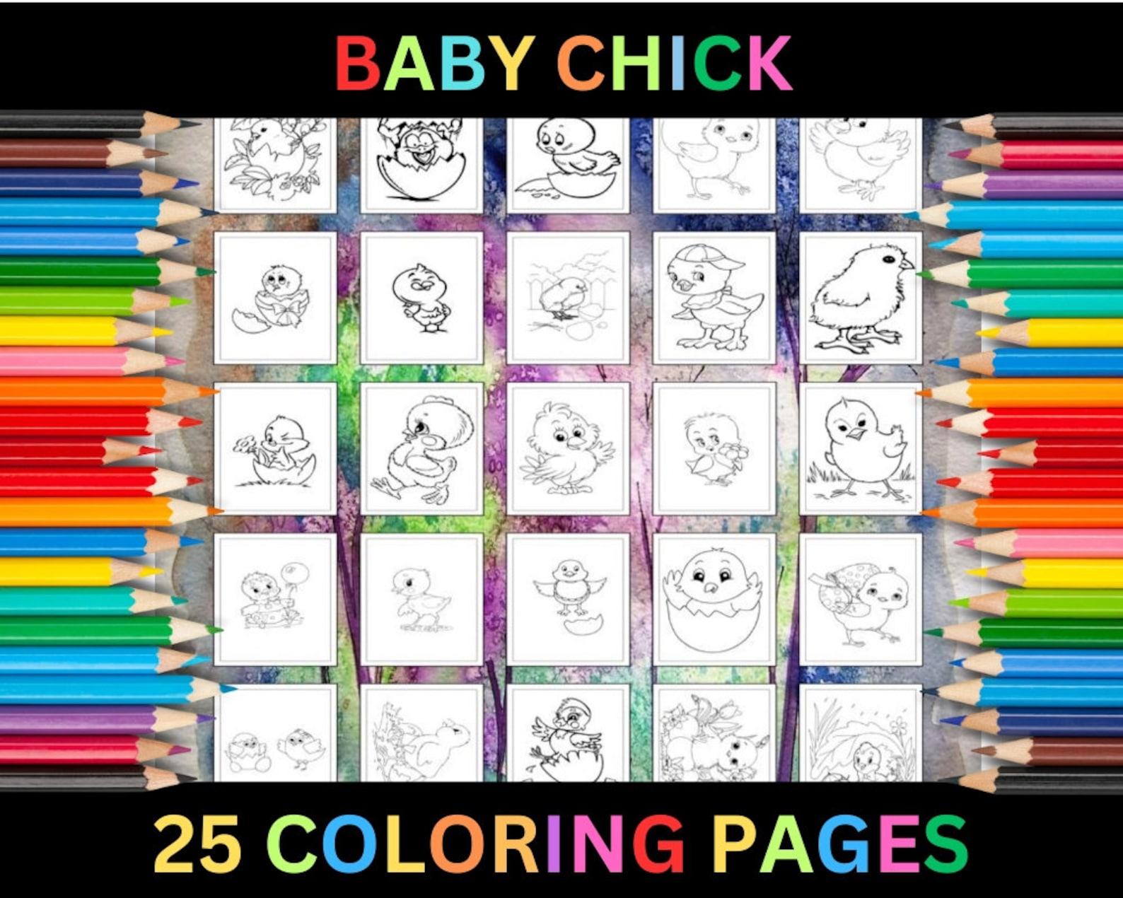 Printable Baby Chick Coloring Pages for Kids & Adults | 25 Pages ...