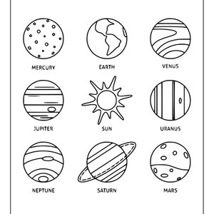 Printable Planets Coloring Pages for Kids & Adults | 80 Pages | Instant ...