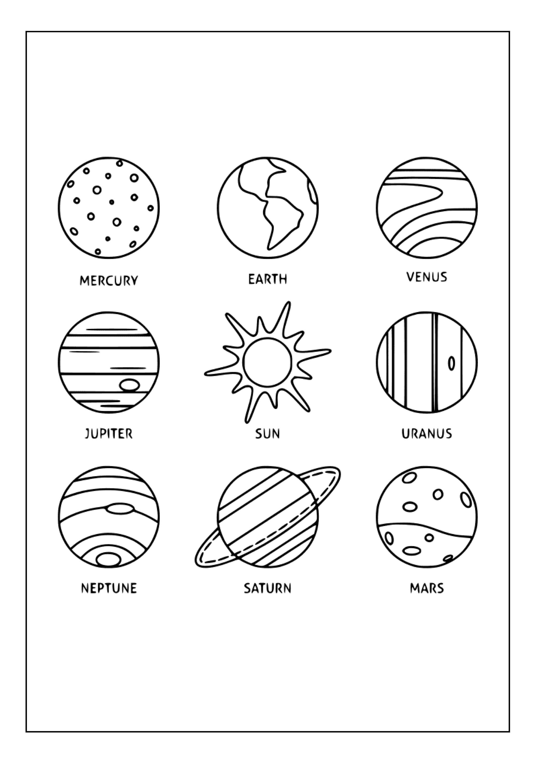 Printable Planets Coloring Pages for Kids & Adults | 80 Pages | Instant ...