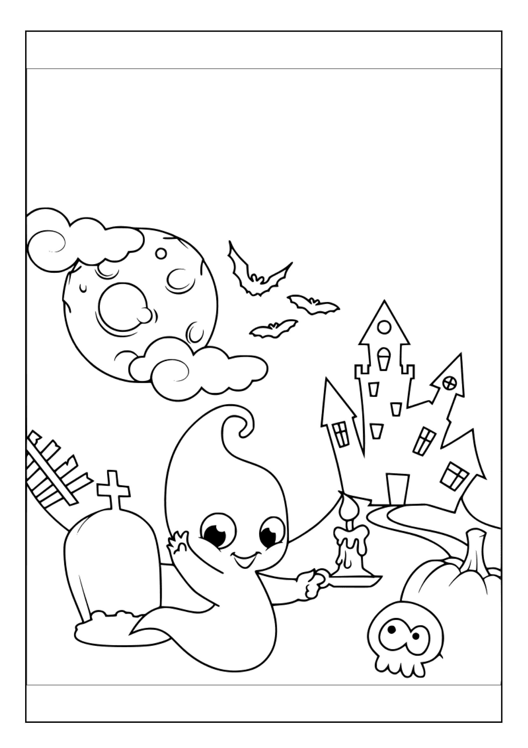 Printable Halloween Ghost Coloring Pages for Kids and Adults | 100 ...