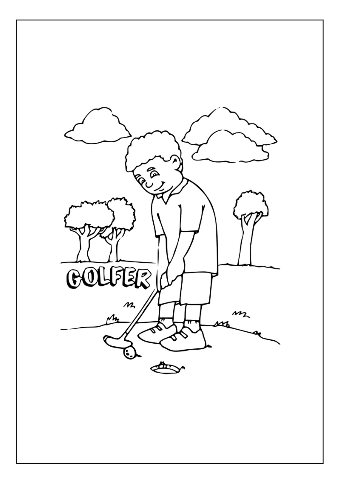 Printable Cute Golf Coloring Pages for Kids & Adults 25 Pages Instant ...