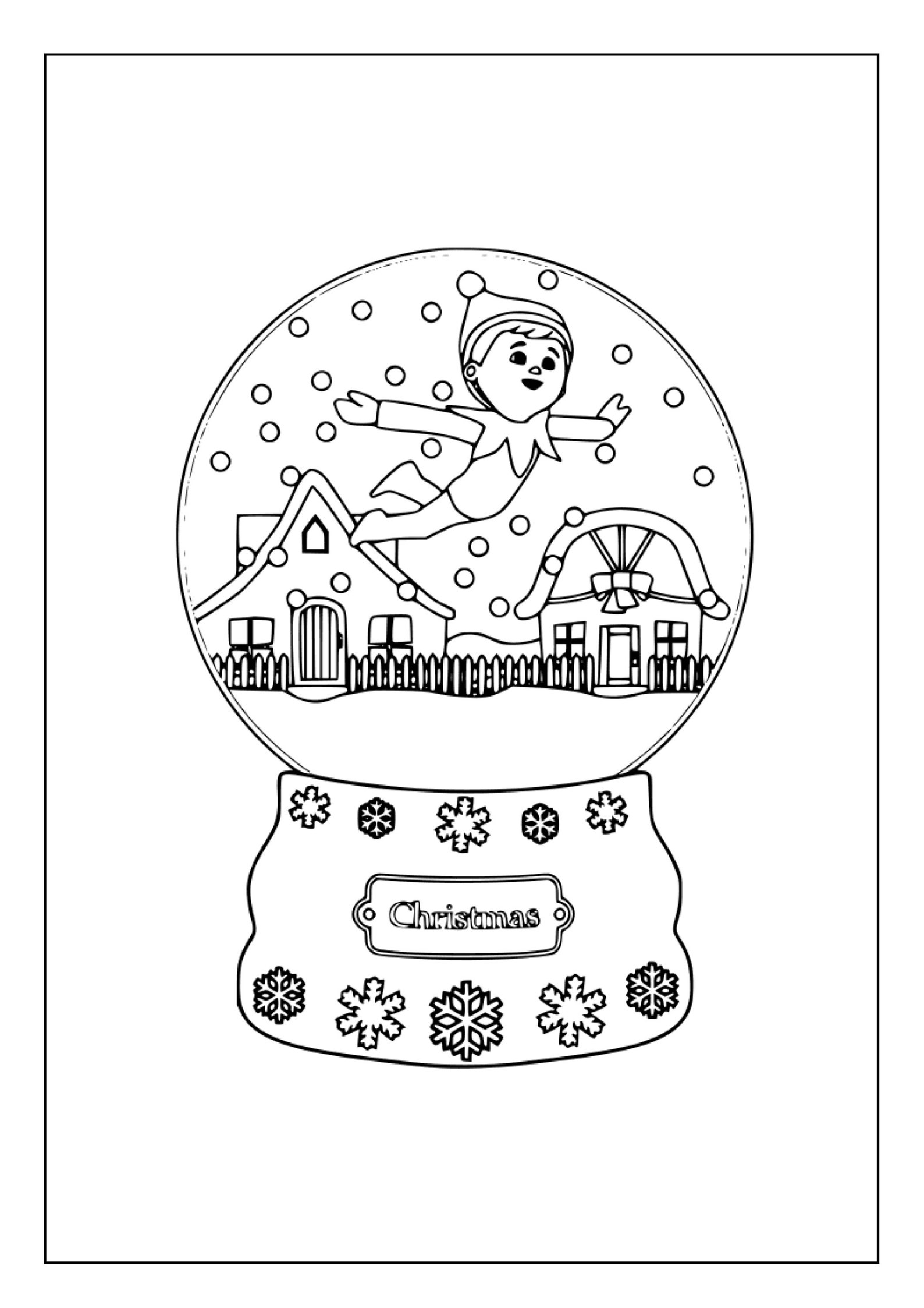 Printable Snowglobe Coloring Pages for Kids & Adults | 100 Pages ...