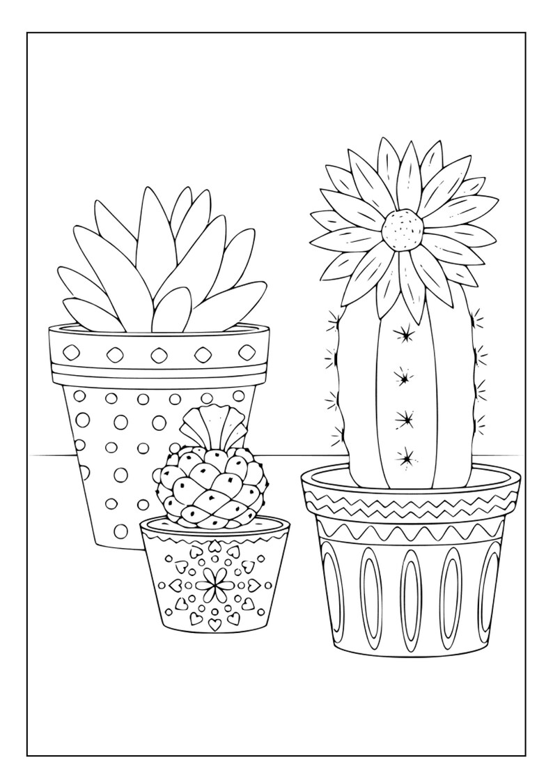 Printable Cactus Coloring Pages for Kids and Adults | 90 Pages ...