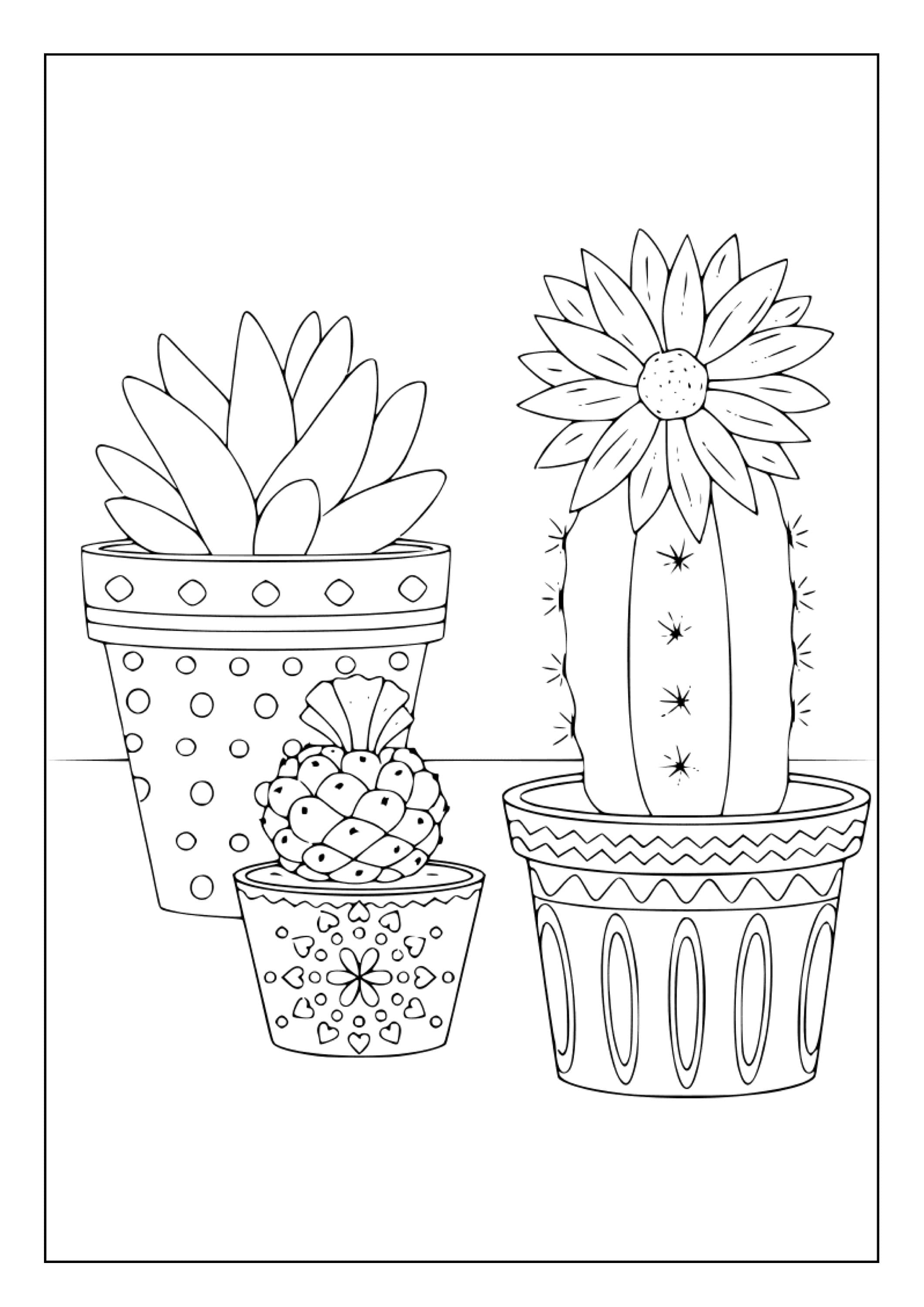 Printable Cactus Coloring Pages for Kids and Adults | 90 Pages ...