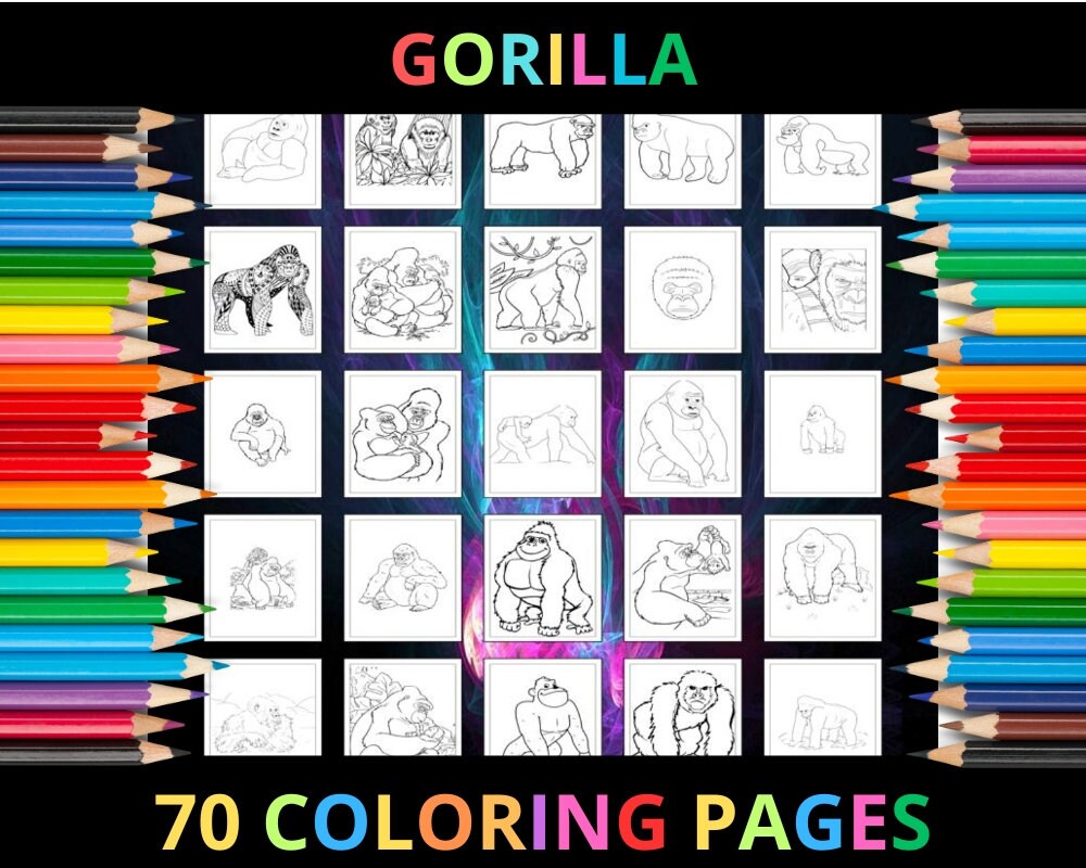 Printable Gorilla Coloring Pages for Kids and Adults | 70 Pages ...