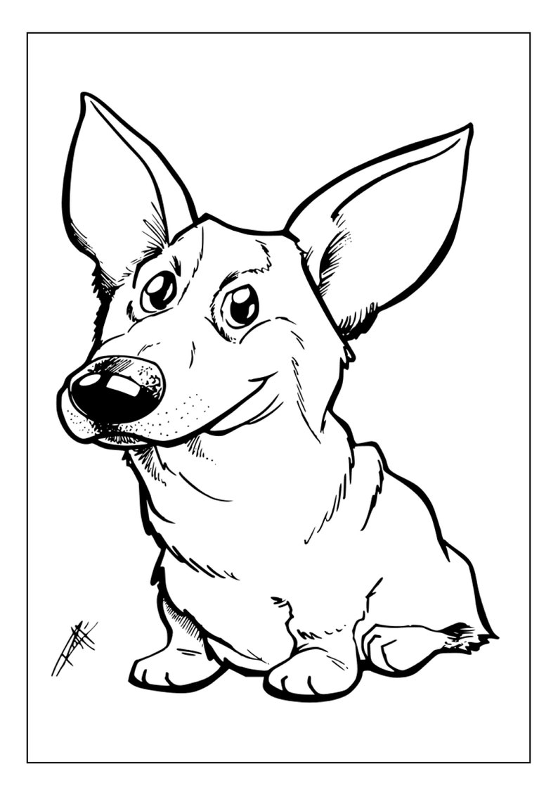 Printable Corgi Coloring Pages for Kids & Adults 30 Pages Instant ...