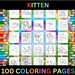 Printable Kitten Coloring Pages for Kids & Adults | 100 Pages | Instant ...