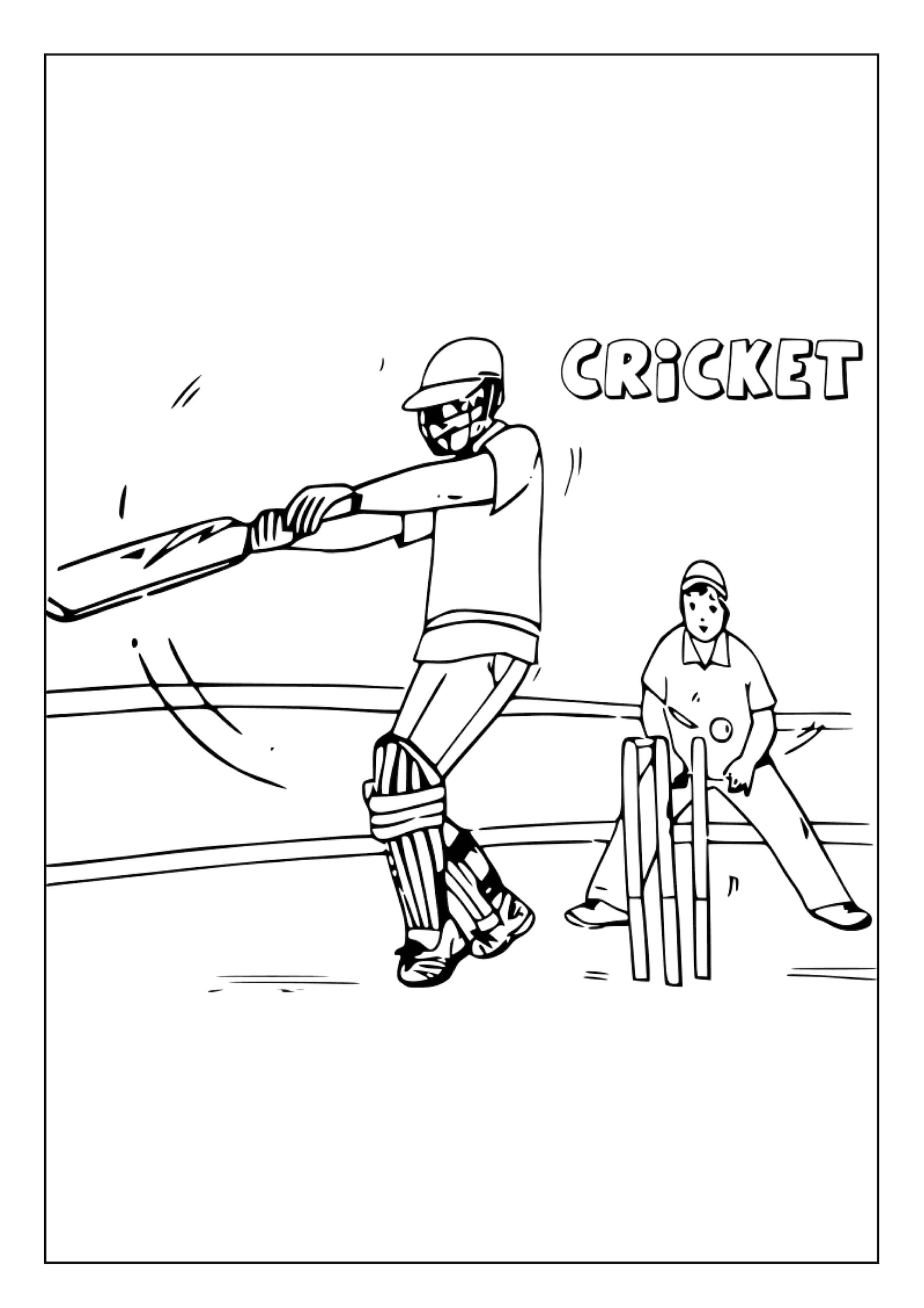Printable Cricket Game Coloring Pages for Kids & Adults | 30 Pages ...
