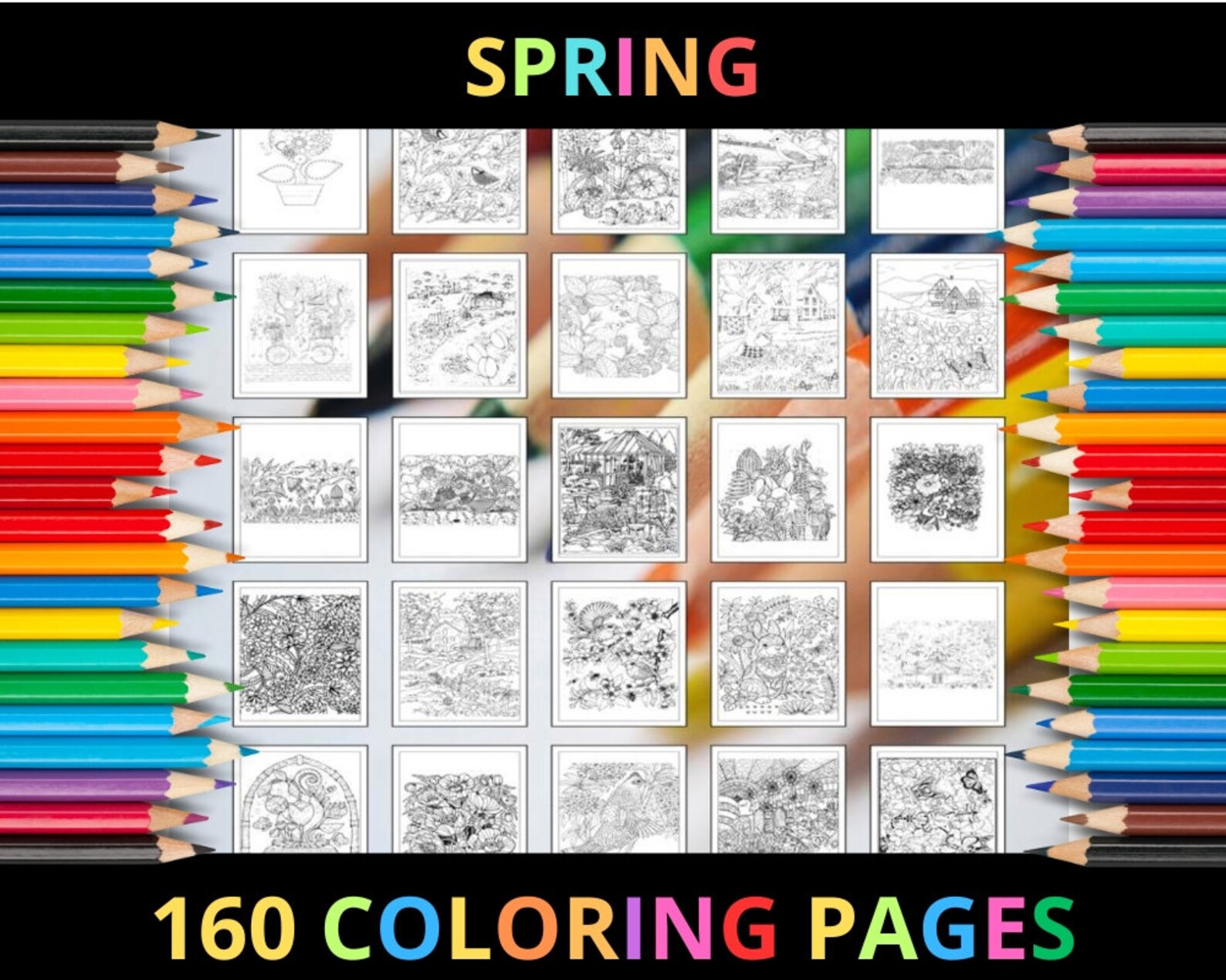 Printable Spring Coloring Pages for Kids and Adults | 160 Pages ...