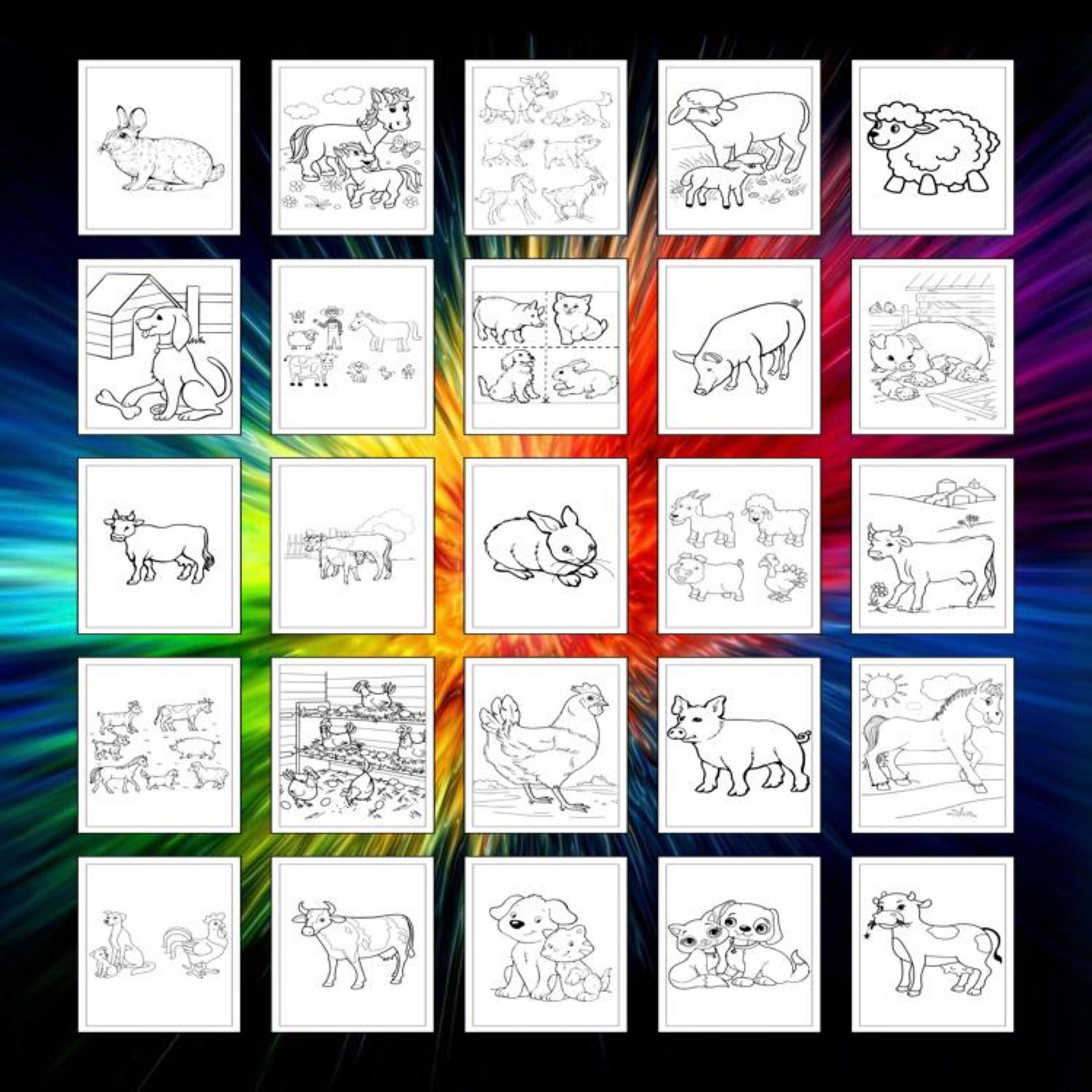 Printable Pets Coloring Pages for Kids and Adults | 90 Pages | Instant ...