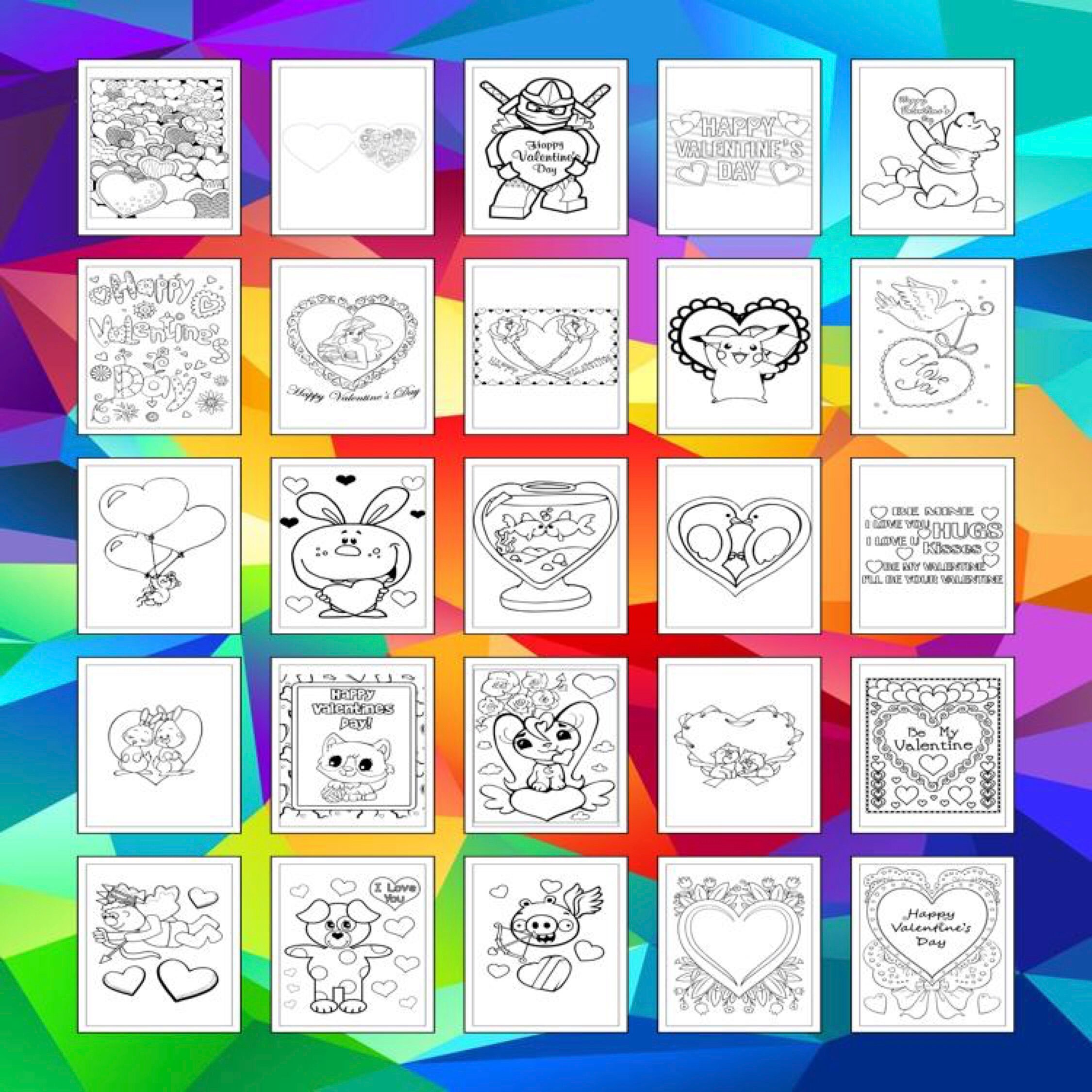 Printable Valentine's Day Coloring Pages for Kids & Adults - Etsy