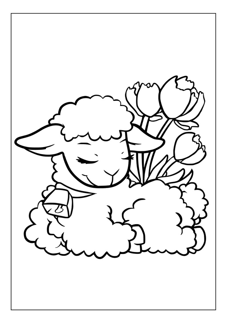 Printable Lamb Coloring Pages for Kids & Adults | 30 Pages | Instant ...