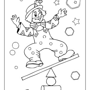 Printable Clown Coloring Pages for Kids and Adults | 90 Pages | Instant ...
