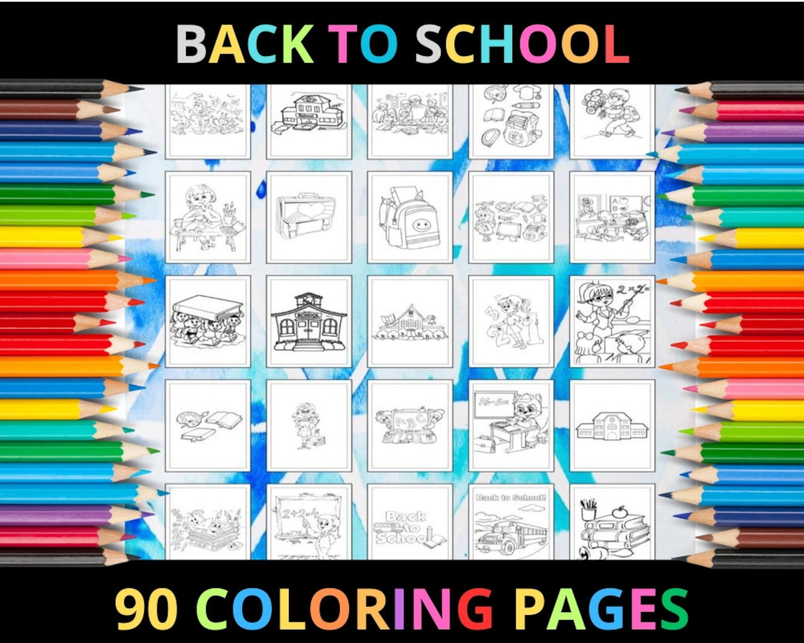 Printable Back to School Coloring Pages for Kids and Adults | 90 Pages ...