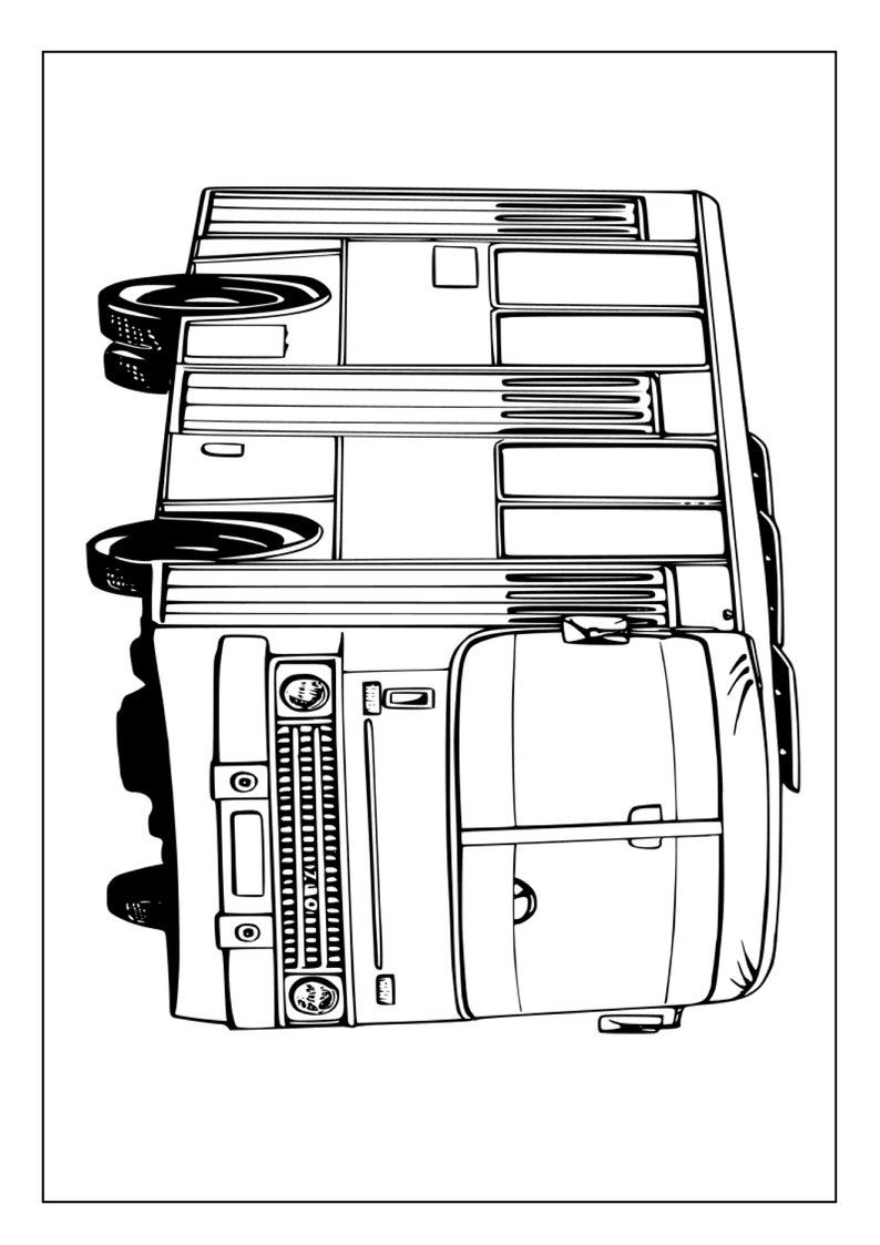 Printable Buses Coloring Pages for Kids & Adults | 30 Pages | Instant ...