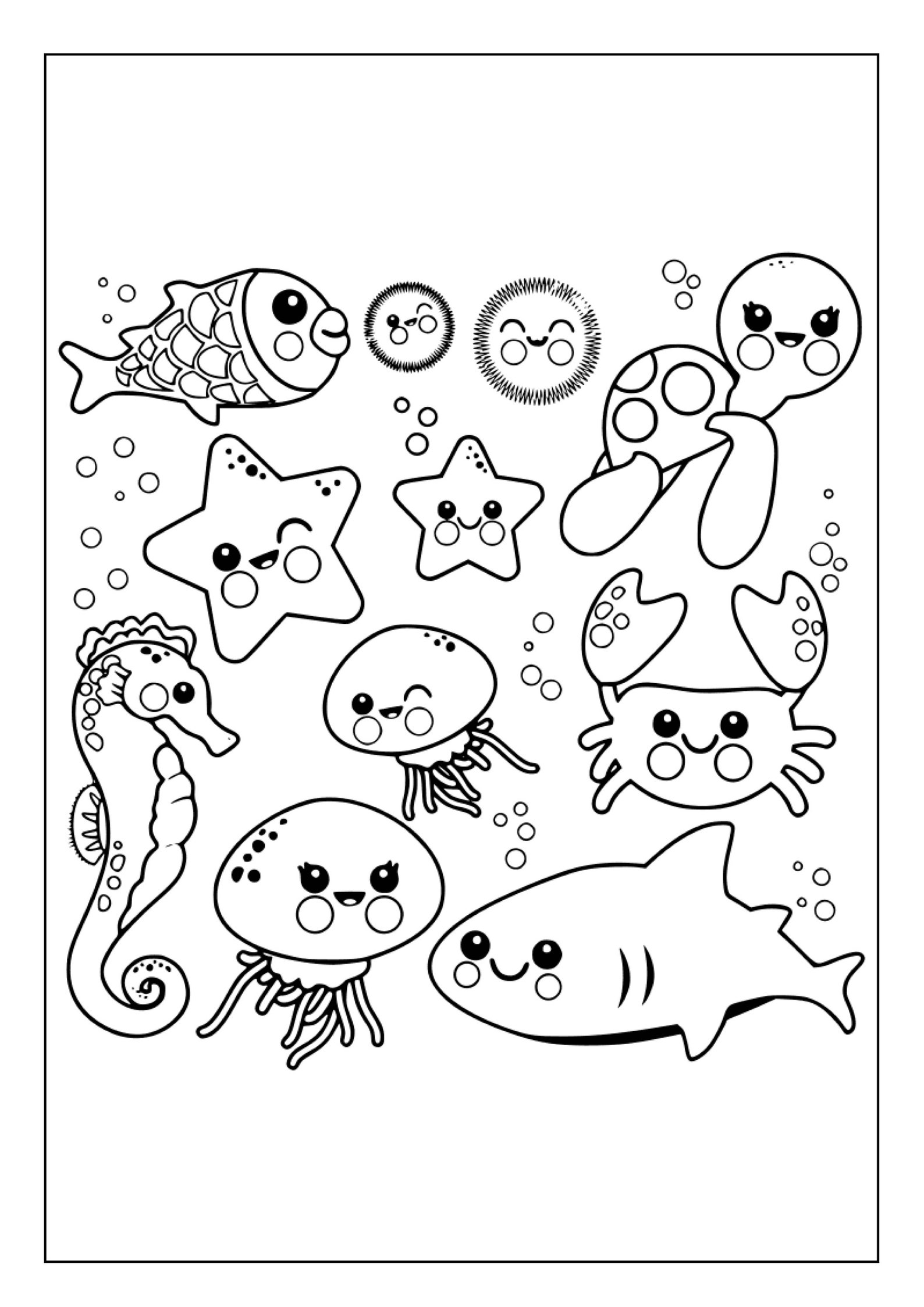 Printable Under the Sea Coloring Pages for Kids and Adults |90 Pages ...