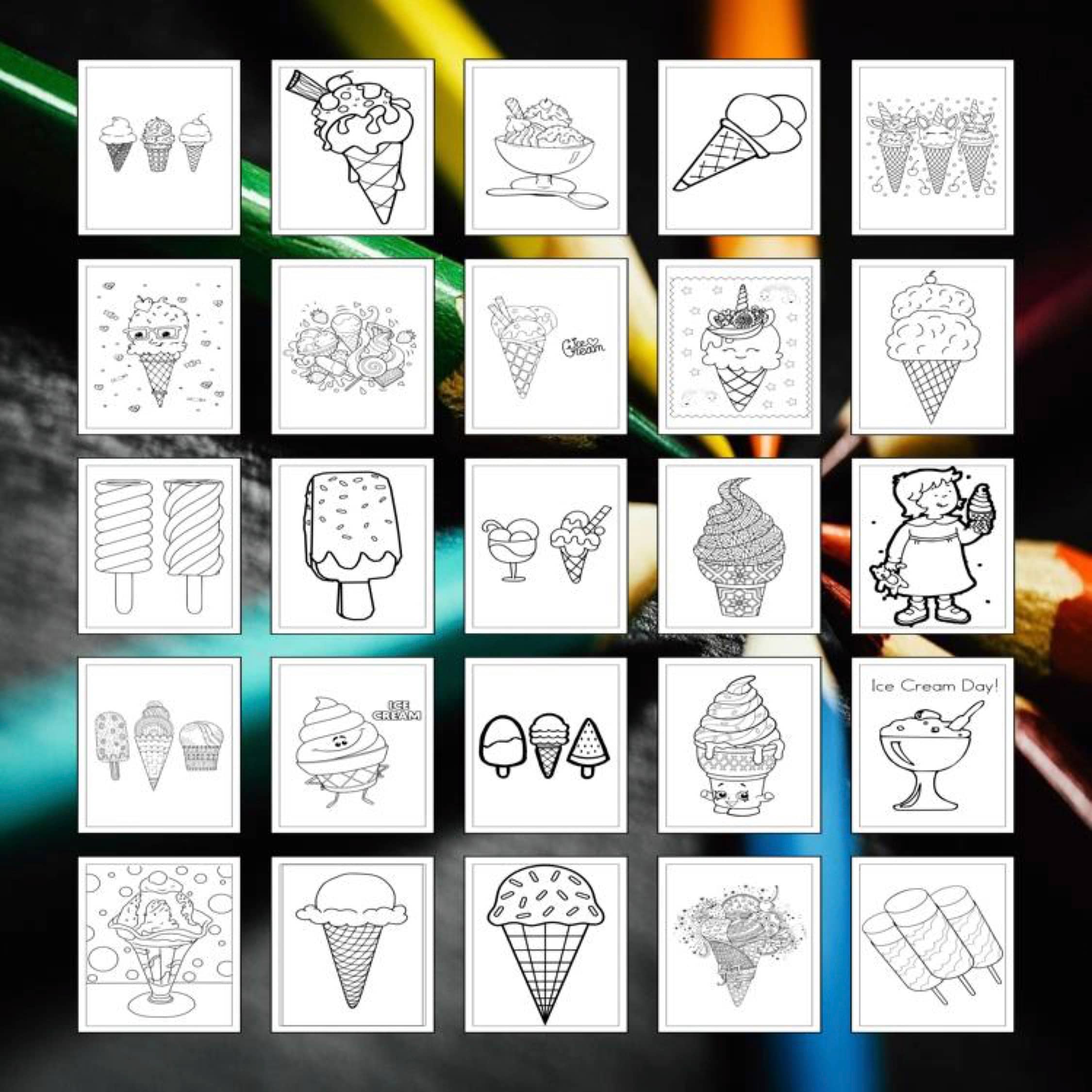 Printable Ice Cream Coloring Pages for Kids and Adults | 90 Pages ...