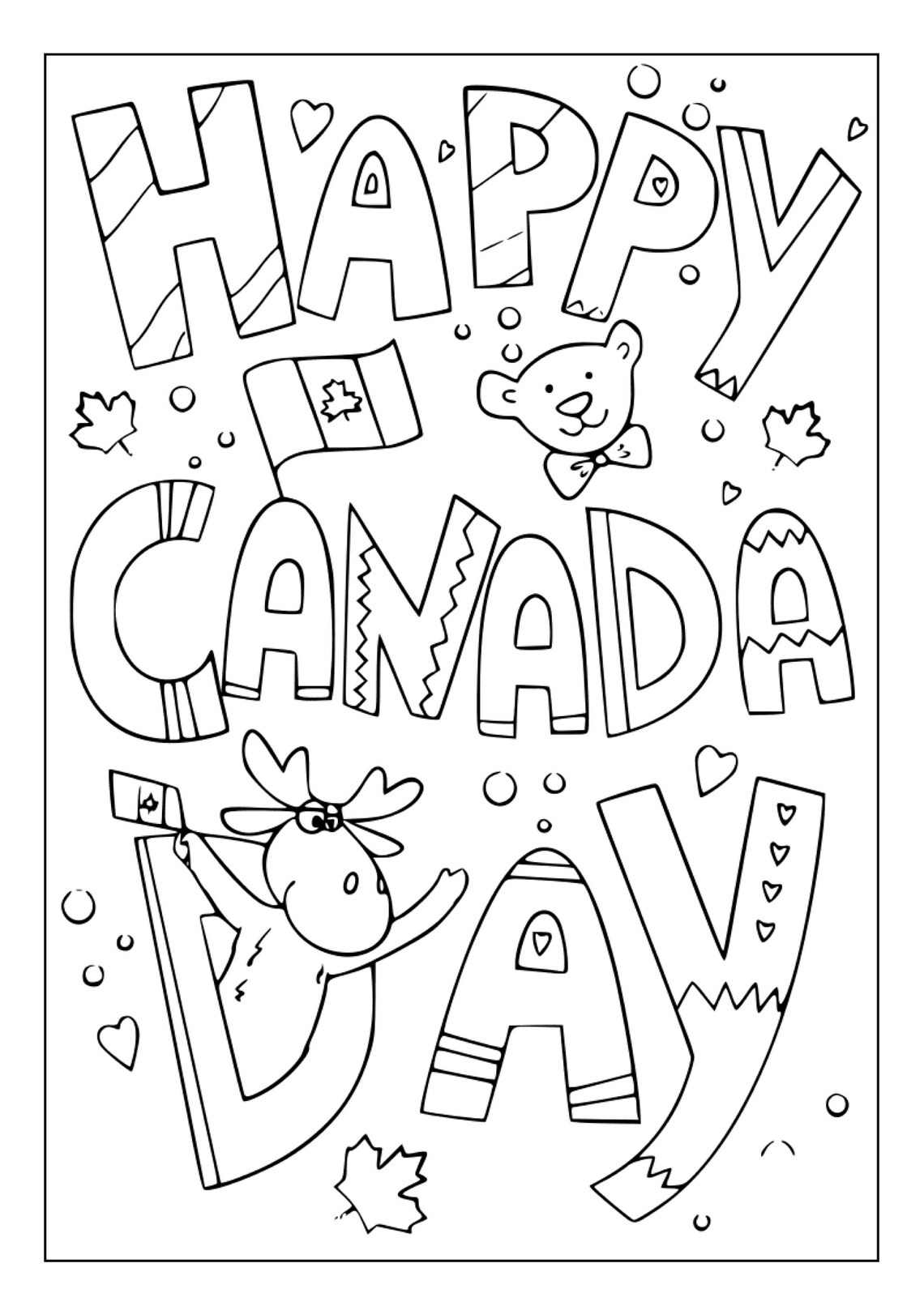 Printable Canada Day Coloring Pages for Kids & Adults 40 Pages Instant ...
