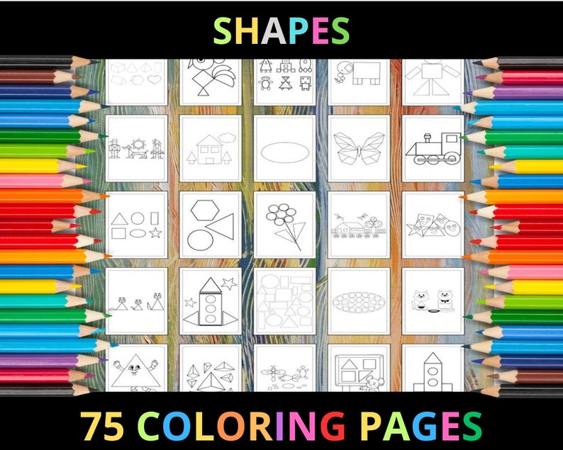 Printable Shapes Coloring Pages for Kids and Adults | 75 Pages ...