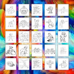 Printable Boxing Coloring Pages for Kids & Adults | 25 Pages | Instant ...