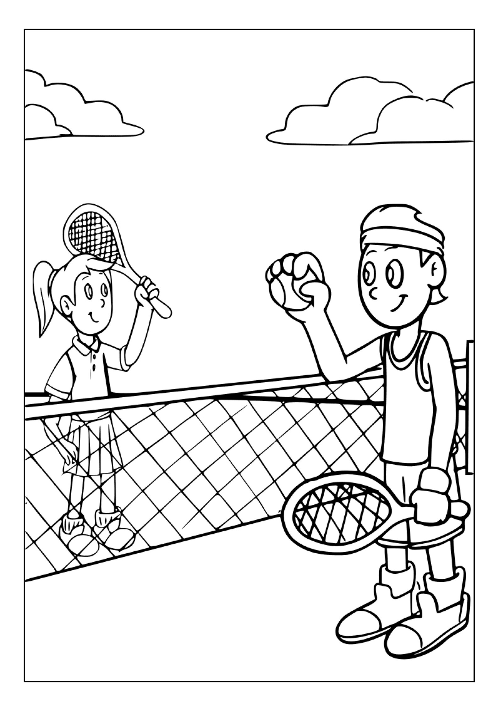 Printable Tennis Coloring Pages for Kids & Adults | 70 Pages | Instant ...
