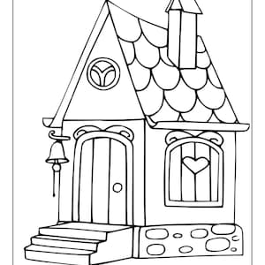 Printable House Coloring Pages for Kids and Adults | 60 Pages | Instant ...