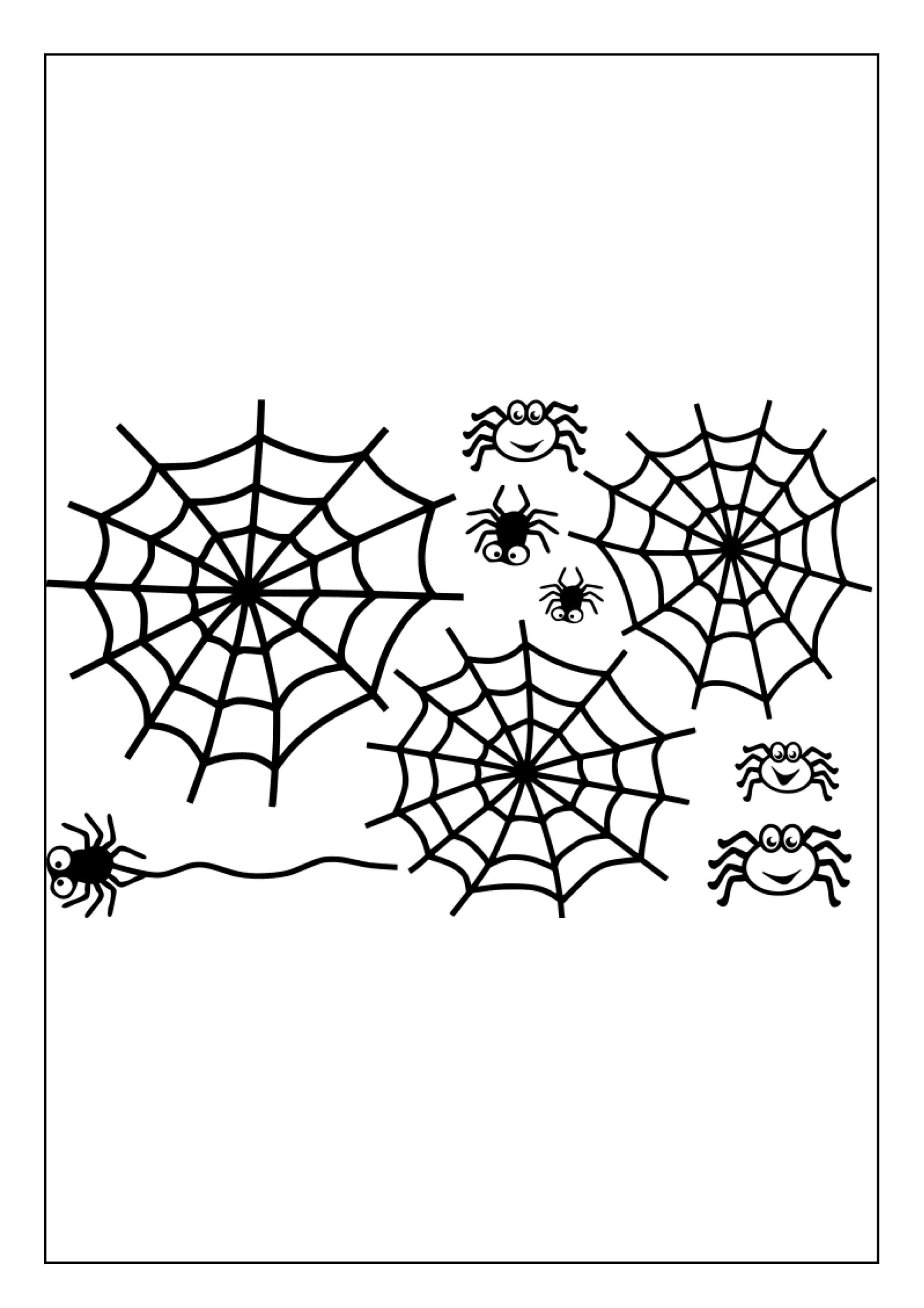 Printable Halloween Spider Web Coloring Pages for Kids & Adults | 90 ...