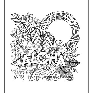 Printable Hawaii Coloring Pages for Kids & Adults | 65 Pages | Instant ...