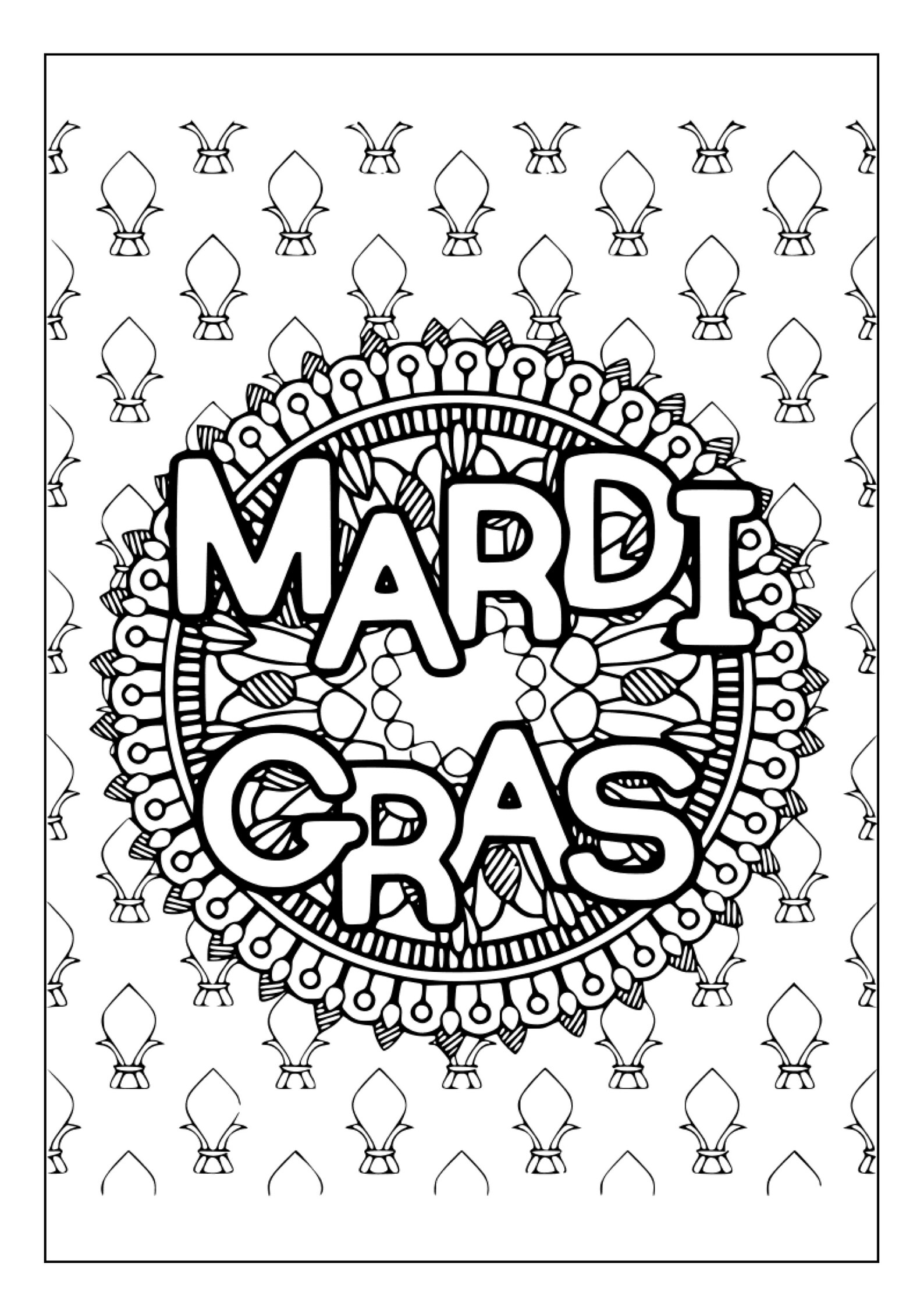 Printable Mardi Gras Coloring Pages for Kids & Adults | 45 Pages ...