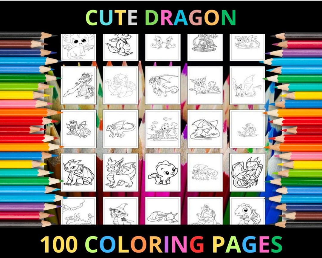 Printable Cute Dragon Coloring Pages for Kids and Adults | 100 Pages ...