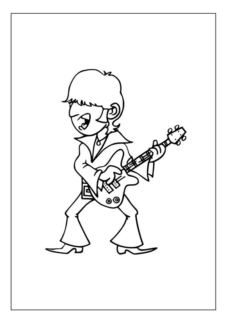 Printable Guitar Player Coloring Pages for Kids & Adults | 25 Pages ...