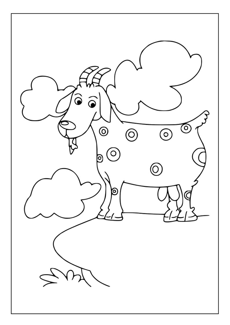 Printable Goats Coloring Pages for Kids and Adults 40 Pages Instant ...