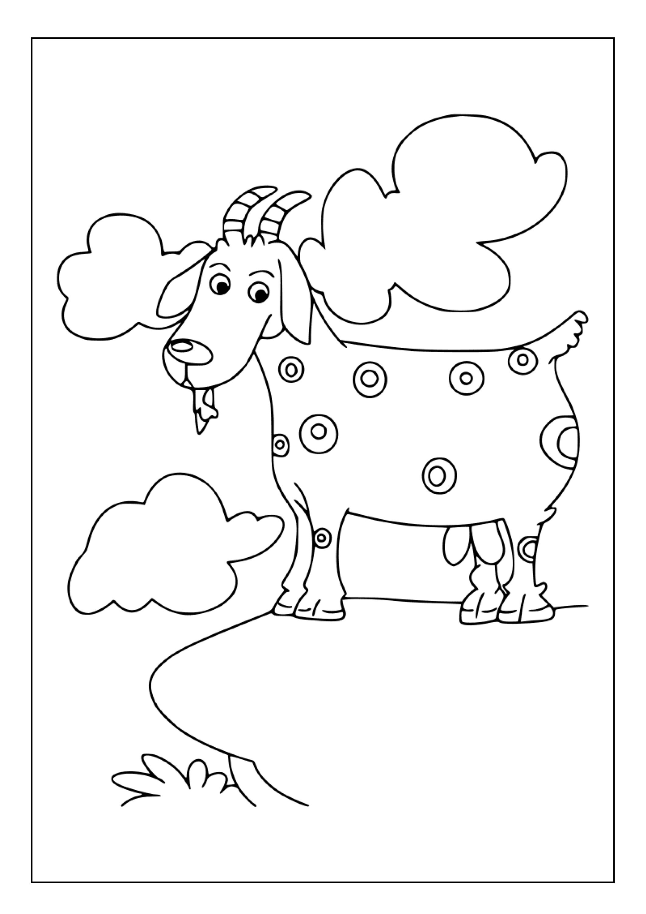 Printable Goats Coloring Pages for Kids and Adults | 40 Pages | Instant ...