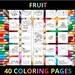 Printable Fruit Coloring Pages for Kids and Adults | 40 Pages | Instant ...