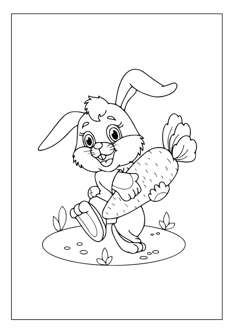 Printable Hares Coloring Pages for Kids & Adults | 40 Pages | Instant ...