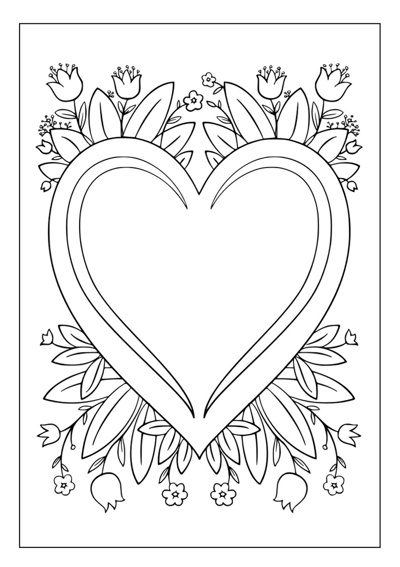 Printable Hearts Coloring Pages for Kids and Adults | 80 Pages ...