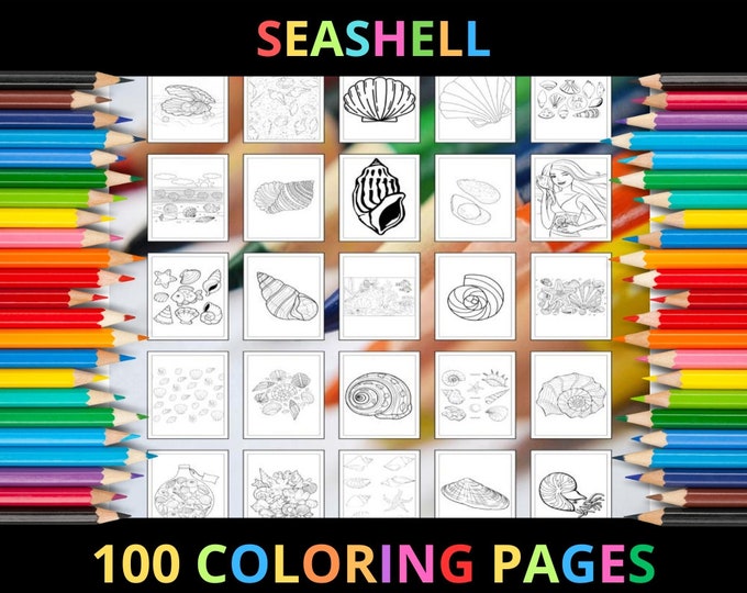 Seashell Coloring Pages Printable, Blank Seashell Templates for Crafts ...